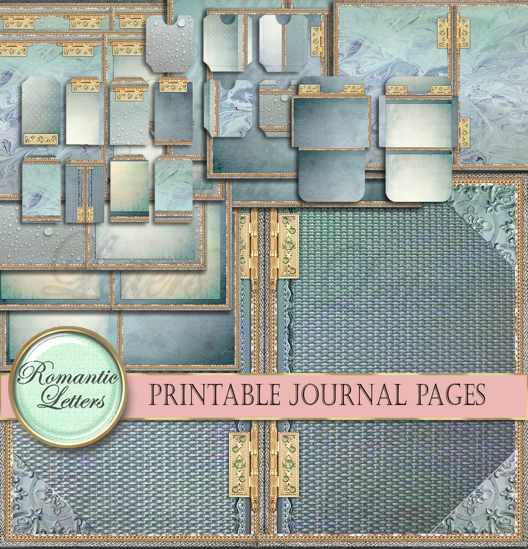 Printable Junk Journal Kit Digital Scrapbook Backgrounds Printable Junk ...