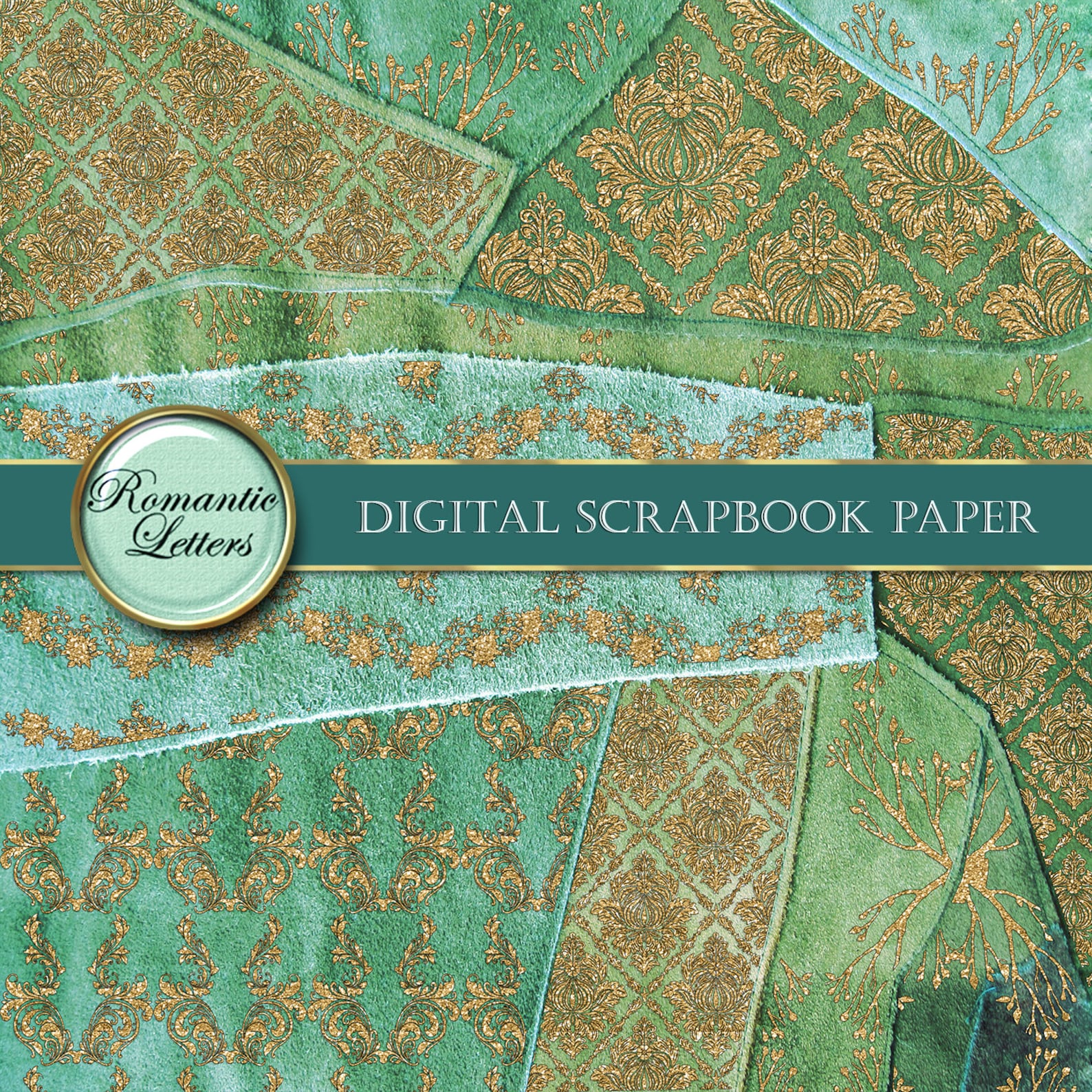 Digital Scrapbook Paper Gold Foil Digital Printable Background | Etsy