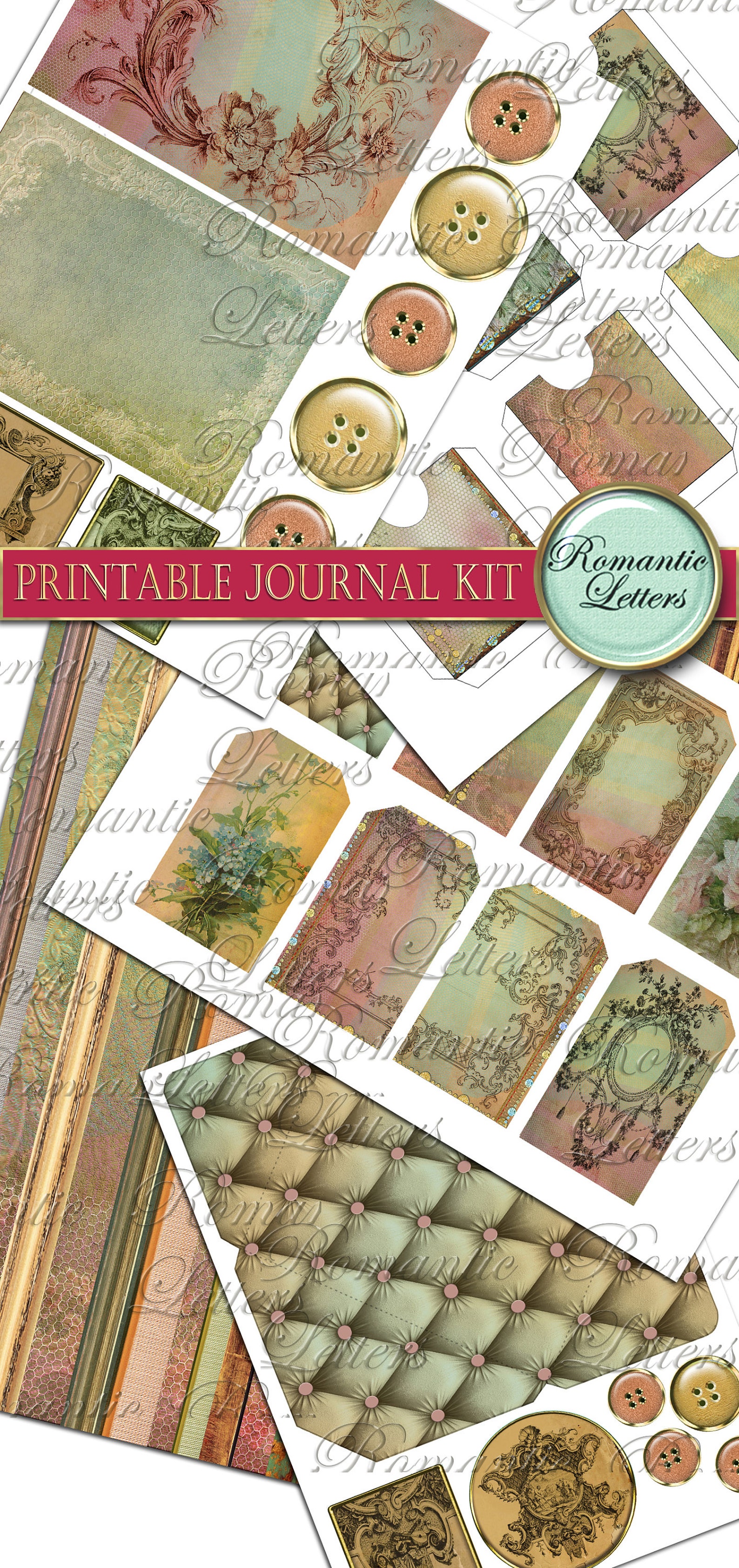 Printable Journal Pages A4 Printable Scrapbook Kit Paper | Etsy