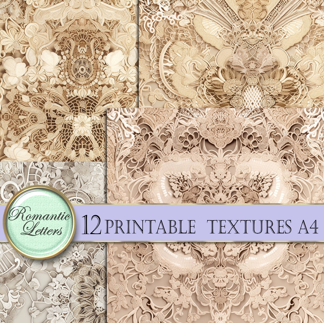 Digital Paper Lace Wedding Scrapbook Printable Paper Pack Digital ...
