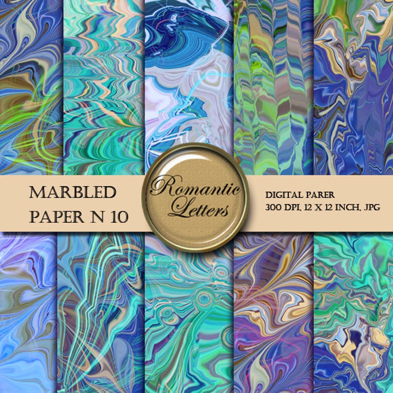 SALE Digital Scrapbook Marbled Paper Mega Pack Digital - Etsy