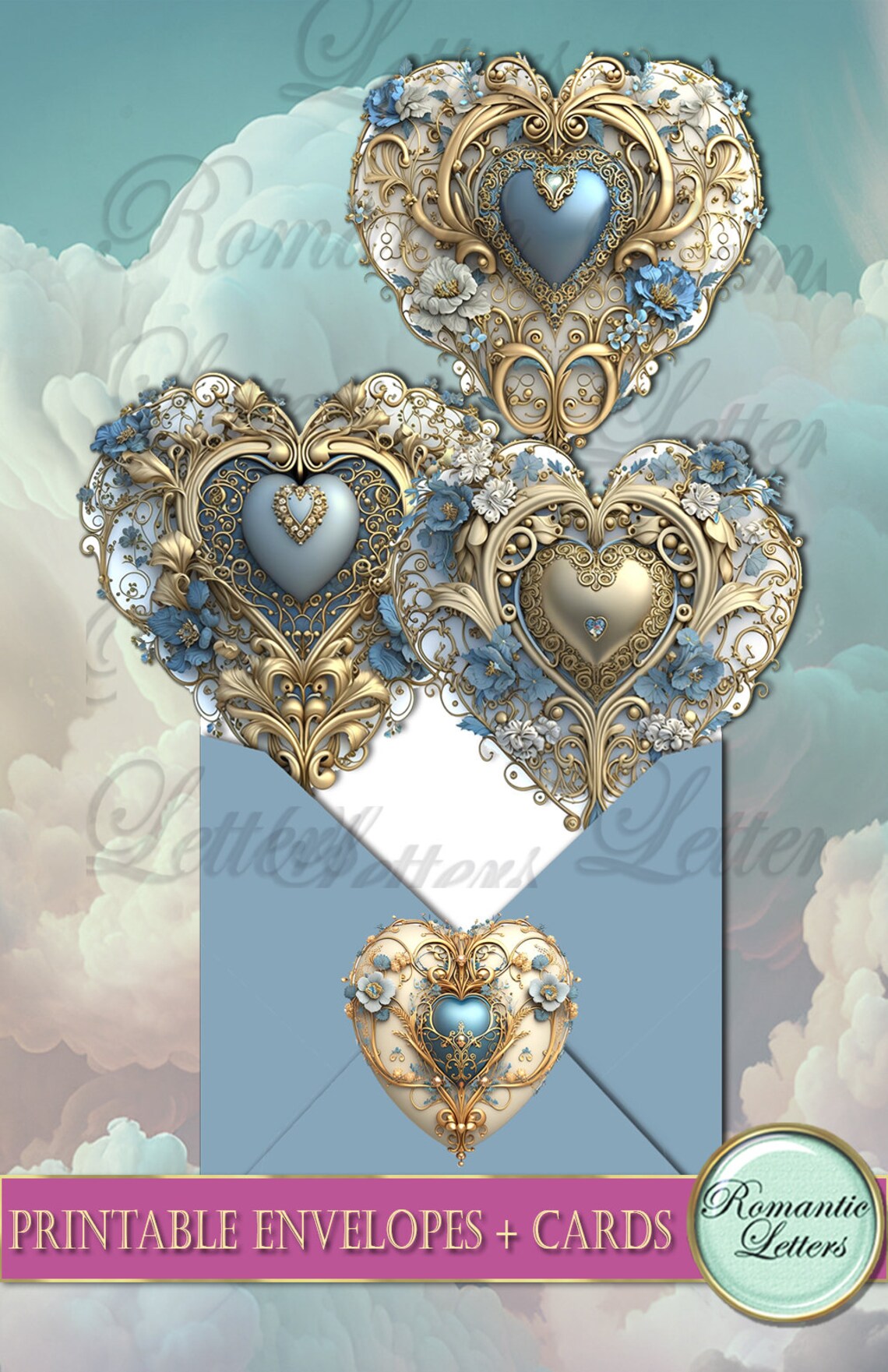 Printable Envelopes Cards Baroque Scrapbook Printable Junk Journal ...