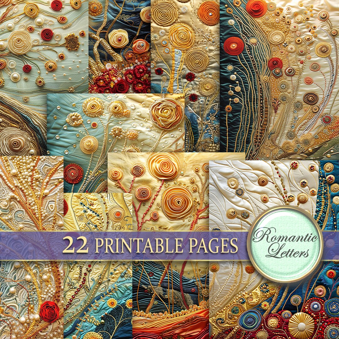 Digital Printable Scrapbook Paper Pack Junk Journal Pages Fabric ...