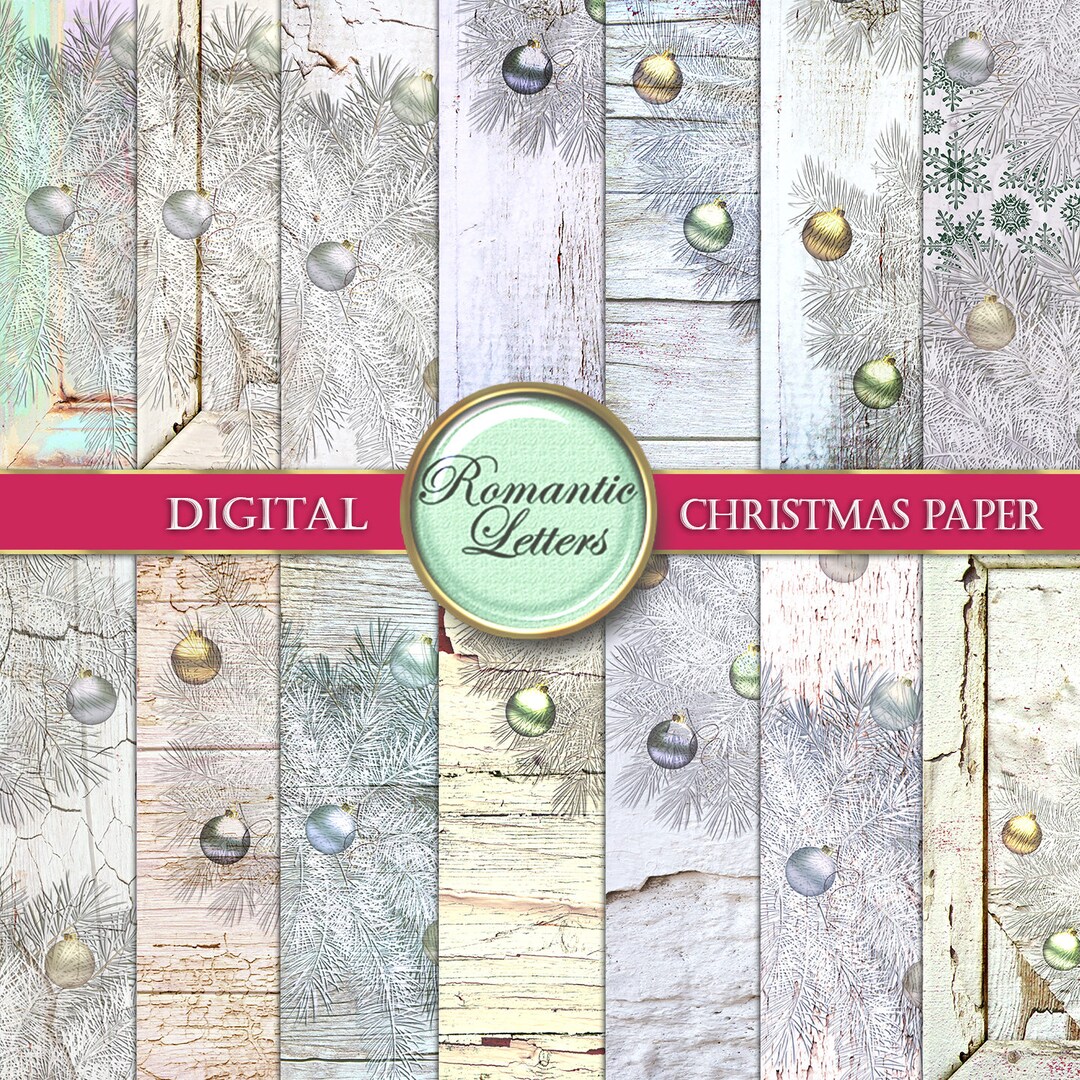 Christmas Digital Paper Christmas Digital Printable Christmas Scrapbook ...