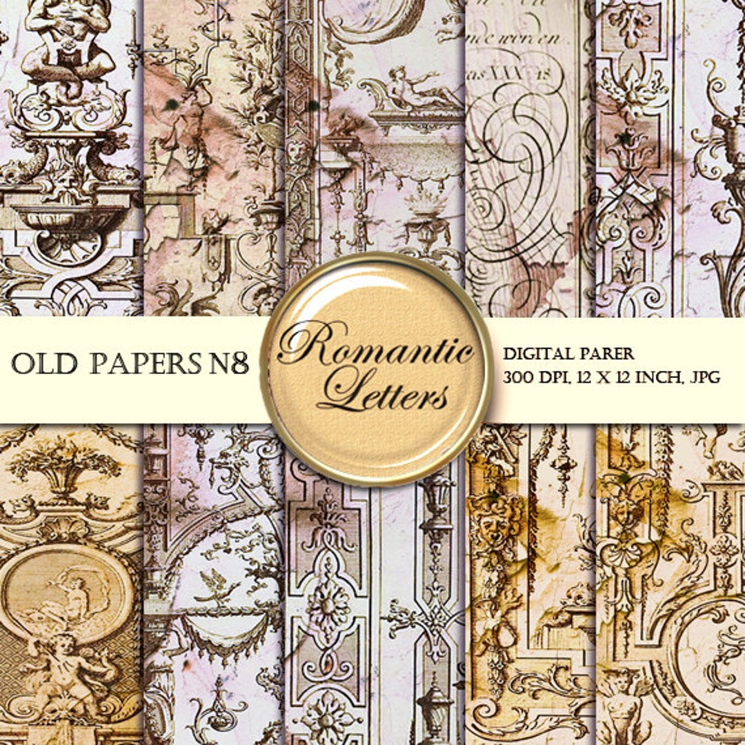 Old Paper Digital Paper Pack Digital Steampunk Digital Scrapbook ...