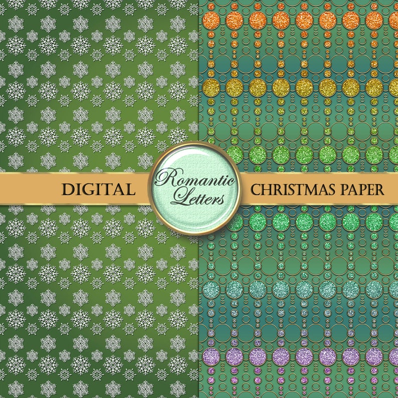 Christmas Digital Paper Pack Digital Christmas Scrapbook Paper - Etsy