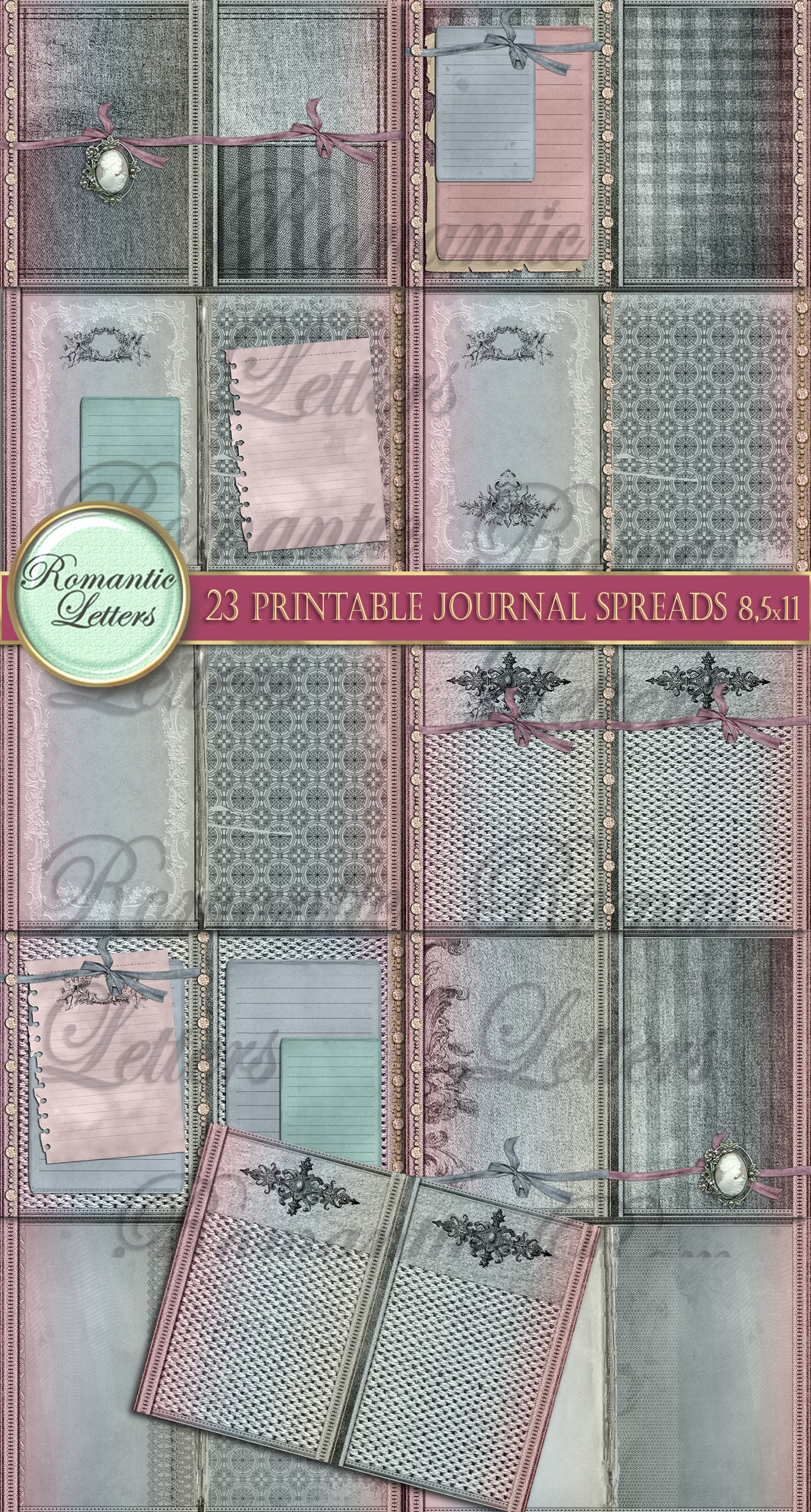 Printable Junk Journal Pages Printable Junk Journal Paper | Etsy