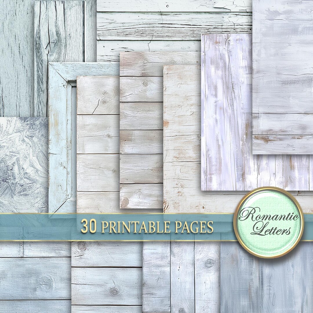 White Wood Texture Digital Paper Pack Digital Scrapbooking Textured ...