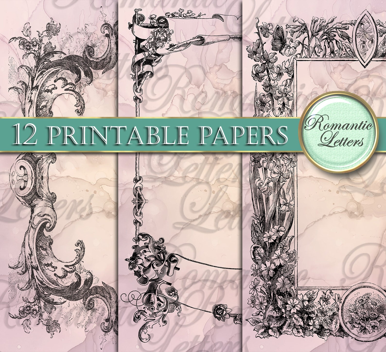 Printable Victorian Paper Printable Journal Page Vintage - Etsy