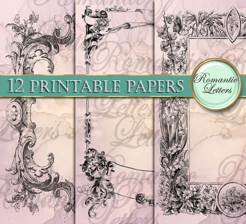 Printable Victorian Paper Printable Journal Page Vintage - Etsy
