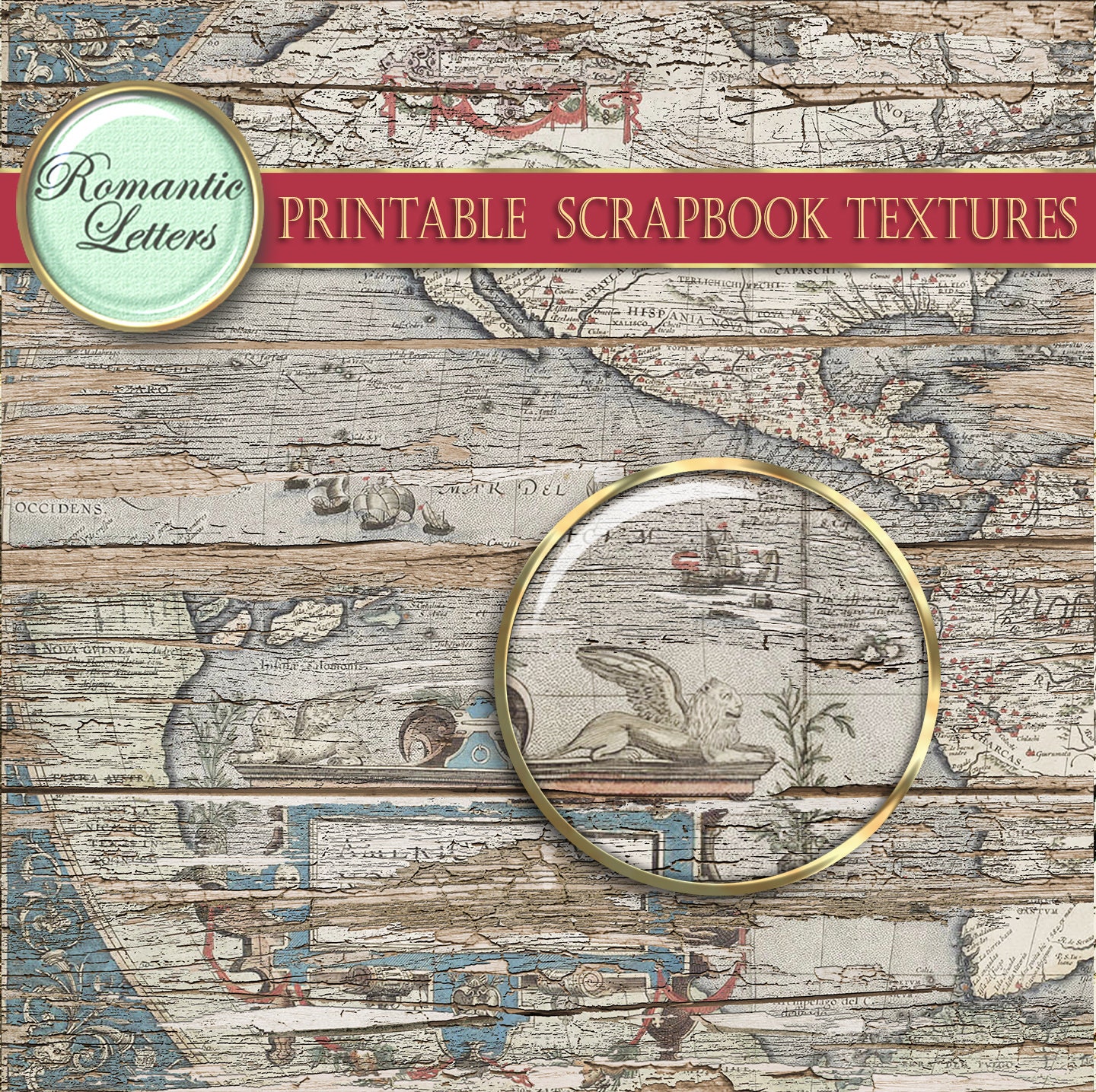 Antique Maps Printable Digital Wood Paper Scrapbook Paper - Etsy