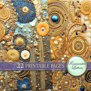 Digital Printable Scrapbook Paper Pack Junk Journal Pages Fabric ...
