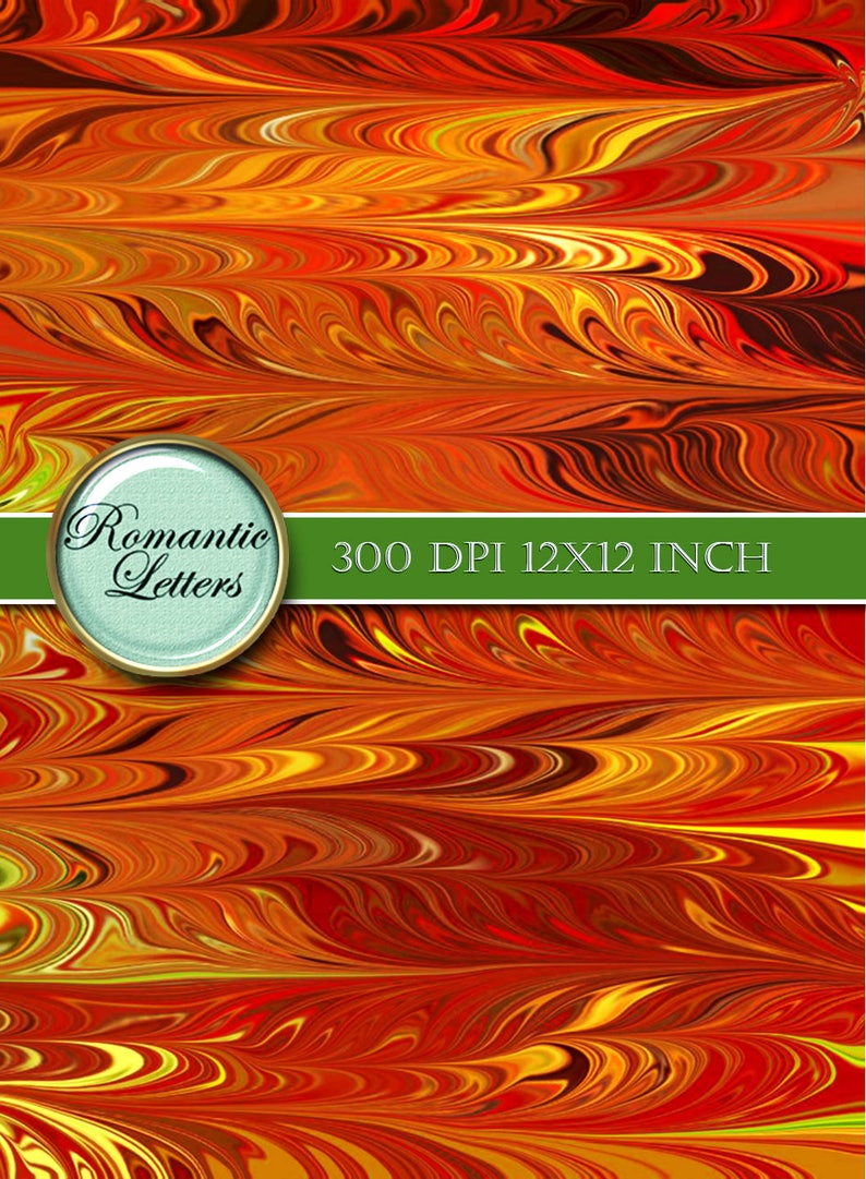 Marbled Digital Paper Pack Autumn Digital Scrapbook Orange - Etsy
