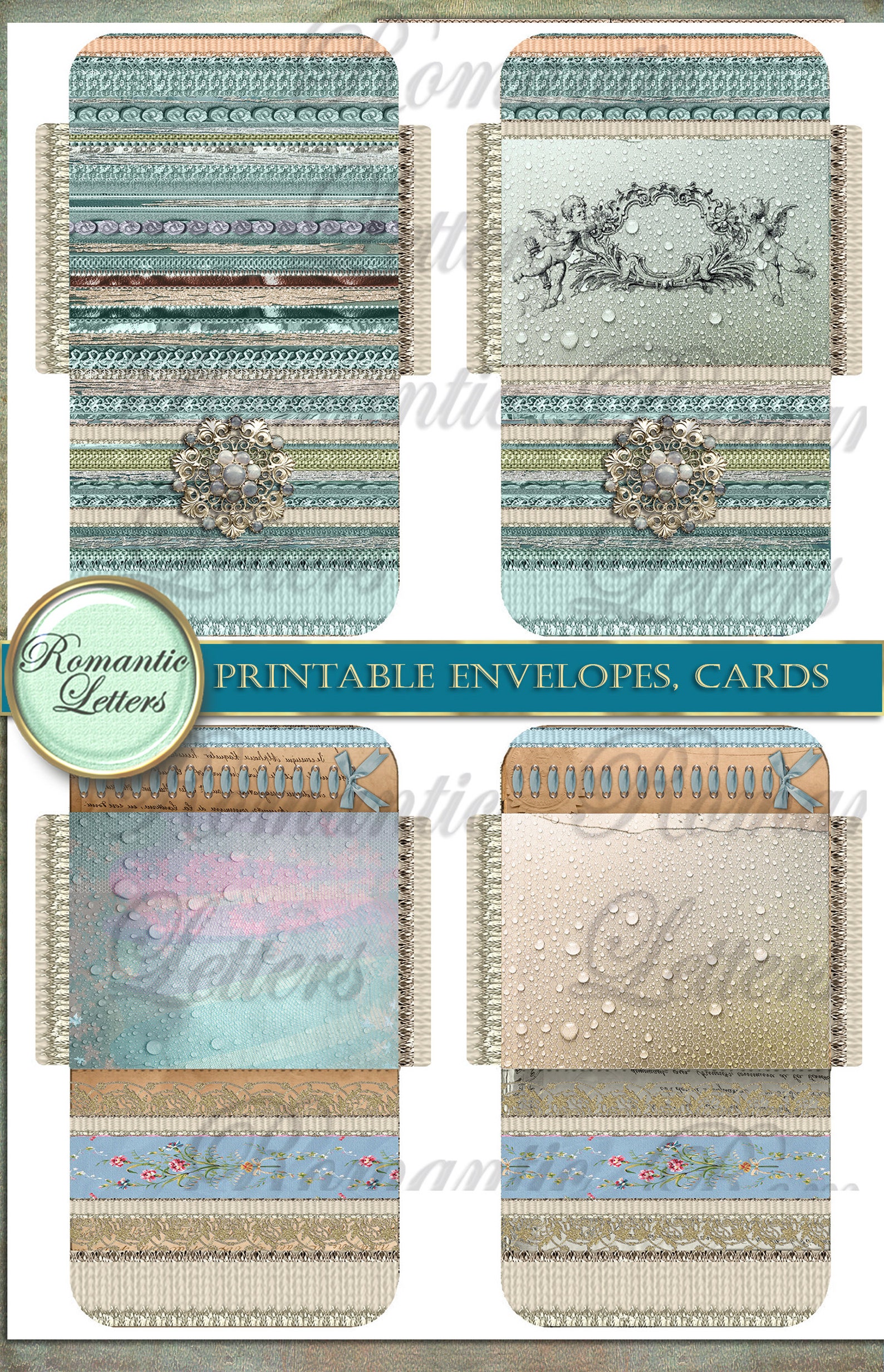 Printable Vintage Envelopes Printable Photo Cards Printable | Etsy