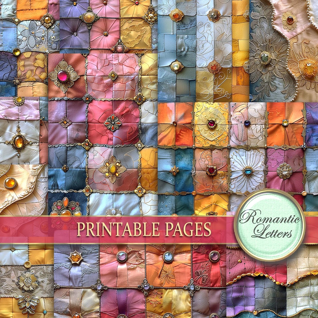 Digital Printable Scrapbook Paper Pack Junk Journal Paper Patchwork ...