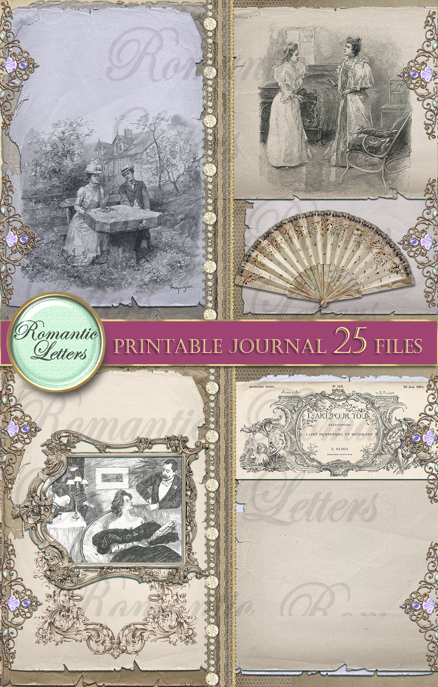 Printable Junk Journal Kit Victorian Digital Scrapbooking Victorian ...