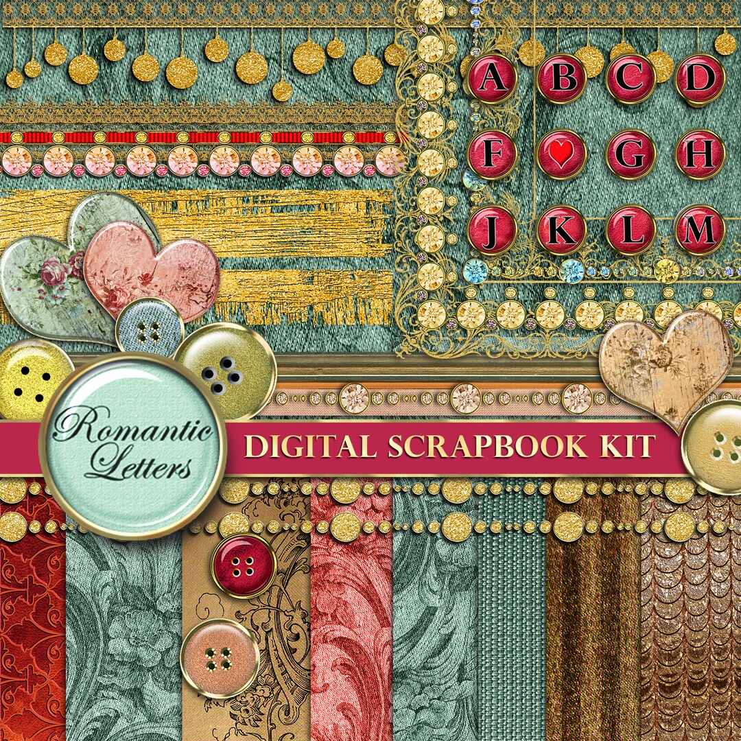 Christmas Digital Scrapbooking Kit Digital Clip Art Alphabet Printable ...