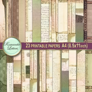 8.5x11 Old Paper Textures Digital Paper Pack Digital Background Vintage ...