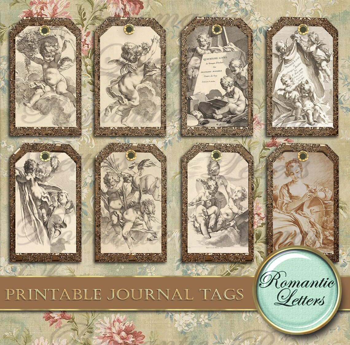 Printable Junk Journal Tags Printable Scrapbook Bookmark Gift Tag ...