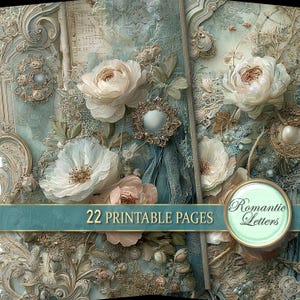 Baroque Flowers Digital Printable Scrapbook Paper Pack Junk Journal ...