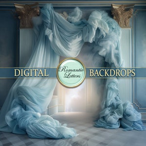 Digital Backdrop Room Digital Background Sky Clouds White Wood Floor ...