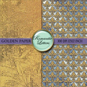 Digital Paper Gold Digital Scrapbook Paper Pack Digital Texture Gold ...