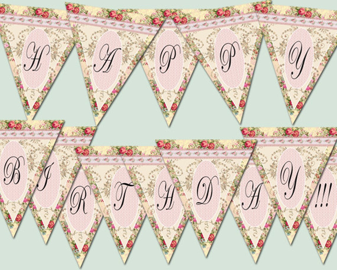 SALE Printable Digital Banner "happy Birthday" for Birthday Party ...