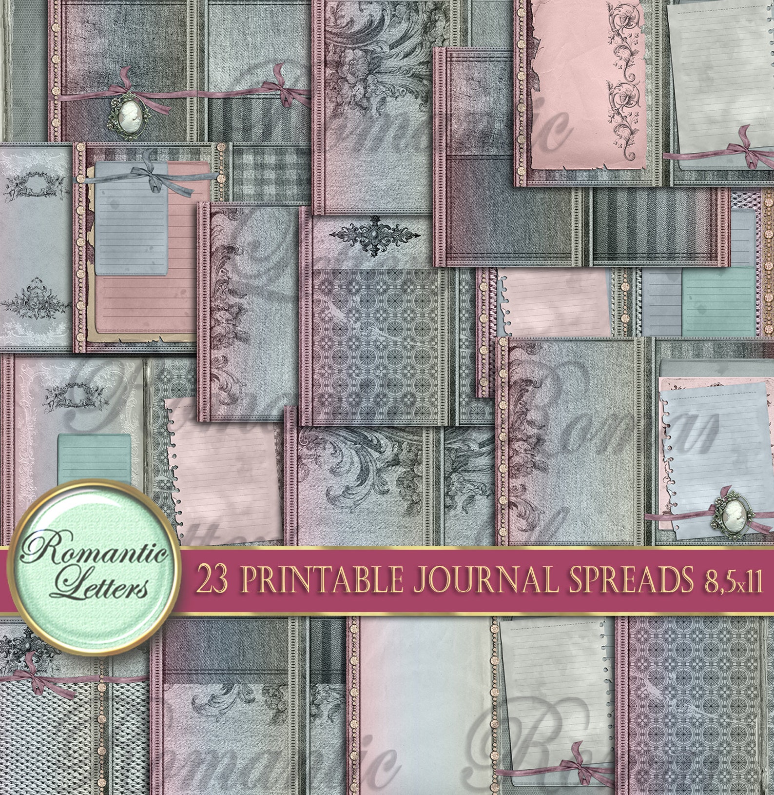 Printable Junk Journal Pages Printable Junk Journal Paper | Etsy