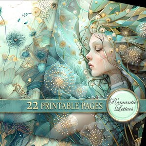 Botanical Digital Scrapbook Paper Pack Shabby Chic Flowers Digital ...