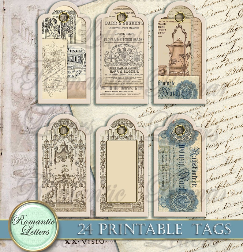 Printable Junk Journal Tags Printable Gift Tags Printable - Etsy