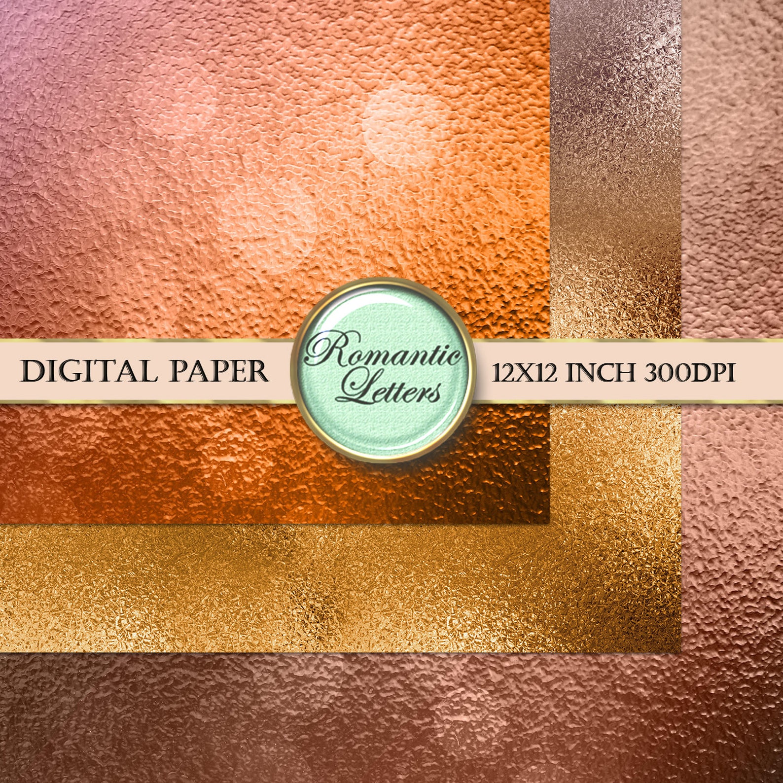 Rose gold digital scrapbook paper 12x12 scrapbook background | Etsy