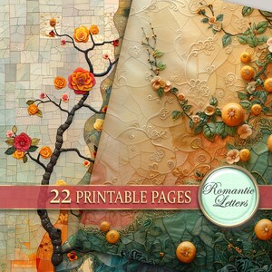 Digital Printable Scrapbook Paper Pack Summer Garden Patchwork Fabric ...