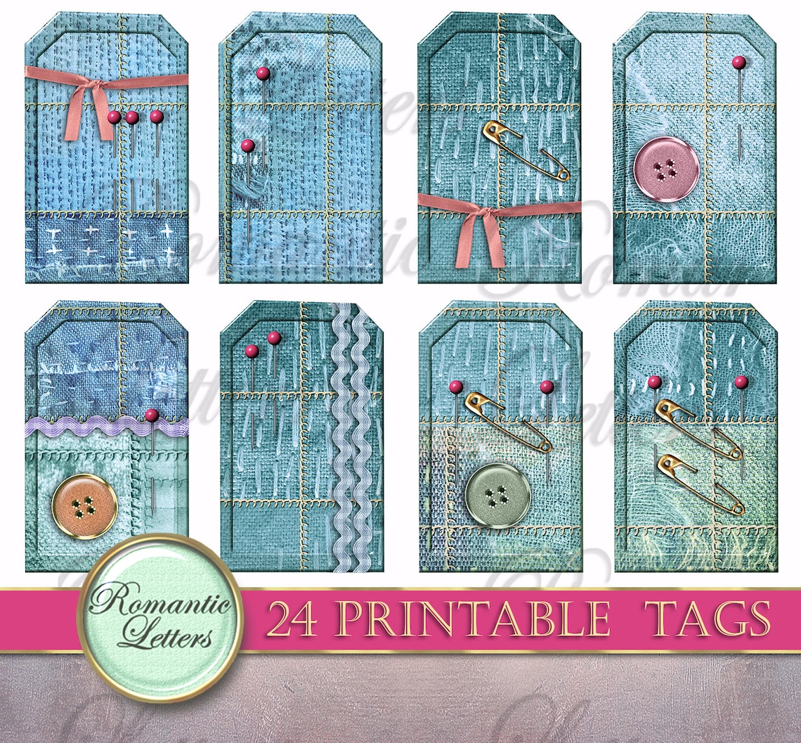 Printable Scrapbook Tags Printable Gift Tags Bookmark Digital Hand Made ...