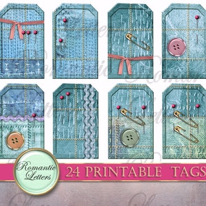 Printable Scrapbook Tags Printable Gift Tags Bookmark Digital Hand Made ...