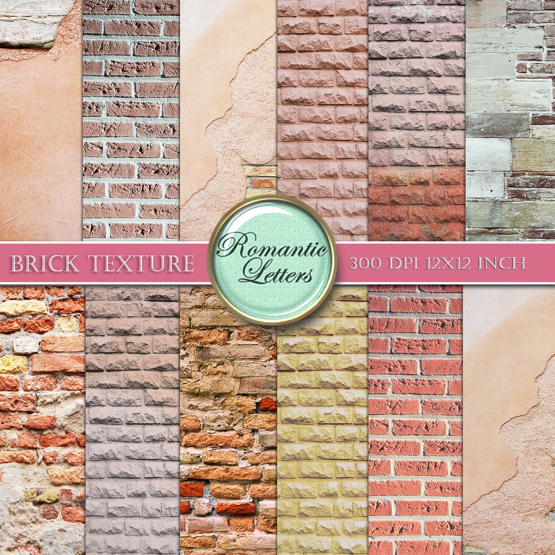 Brick Digital Digital Paper Pack Scrapbook Brick Wall Texture Shabby ...