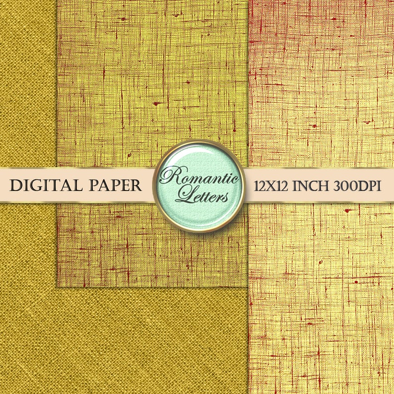 Linen Burlap Digital Paper Pack Digital Paper Yellow Digital - Etsy