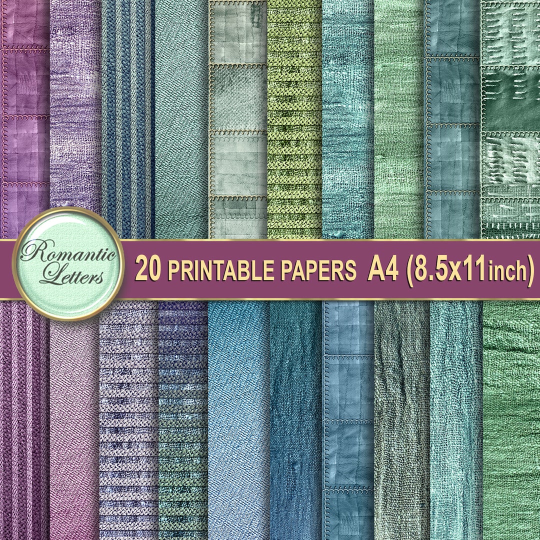 Fabric Texture Digital Printable Scrapbook Paper Pack Journal Pages ...