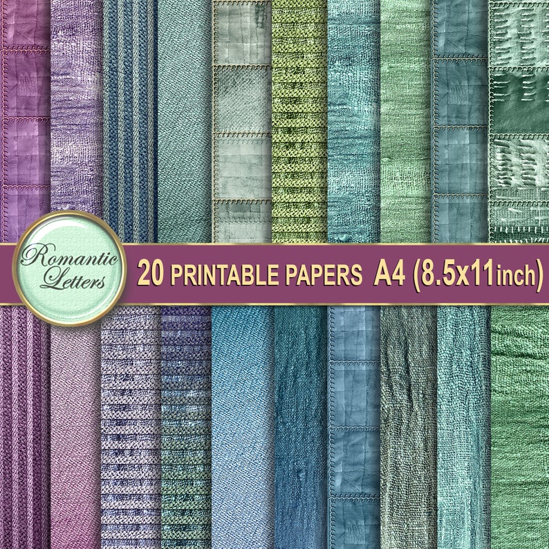 Fabric Texture Digital Printable Scrapbook Paper Pack Journal - Etsy