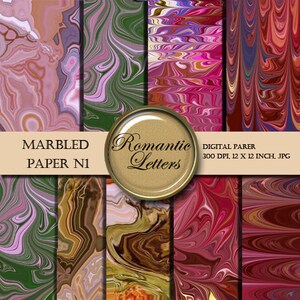 SALE Digital Scrapbook Marbled Paper Mega Pack Digital Scrapbook ...
