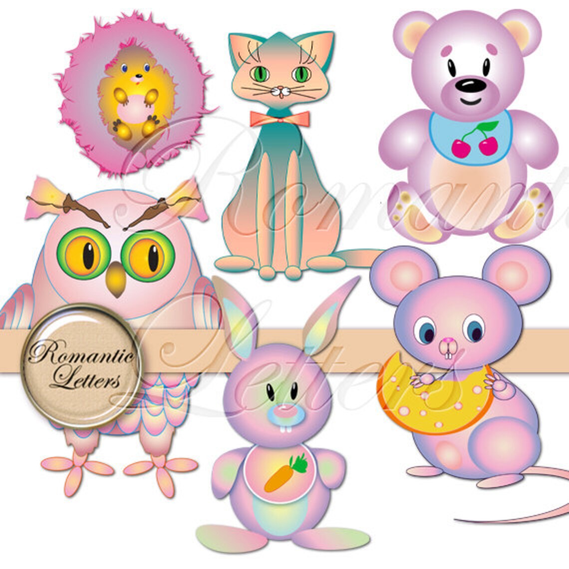 Digital Clip Art Animal Kids Digital Clipart Scrapbook Paper - Etsy