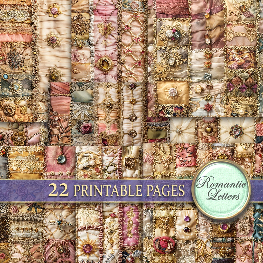 Digital Printable Scrapbook Paper Pack Patchwork Printable Craft Paper ...