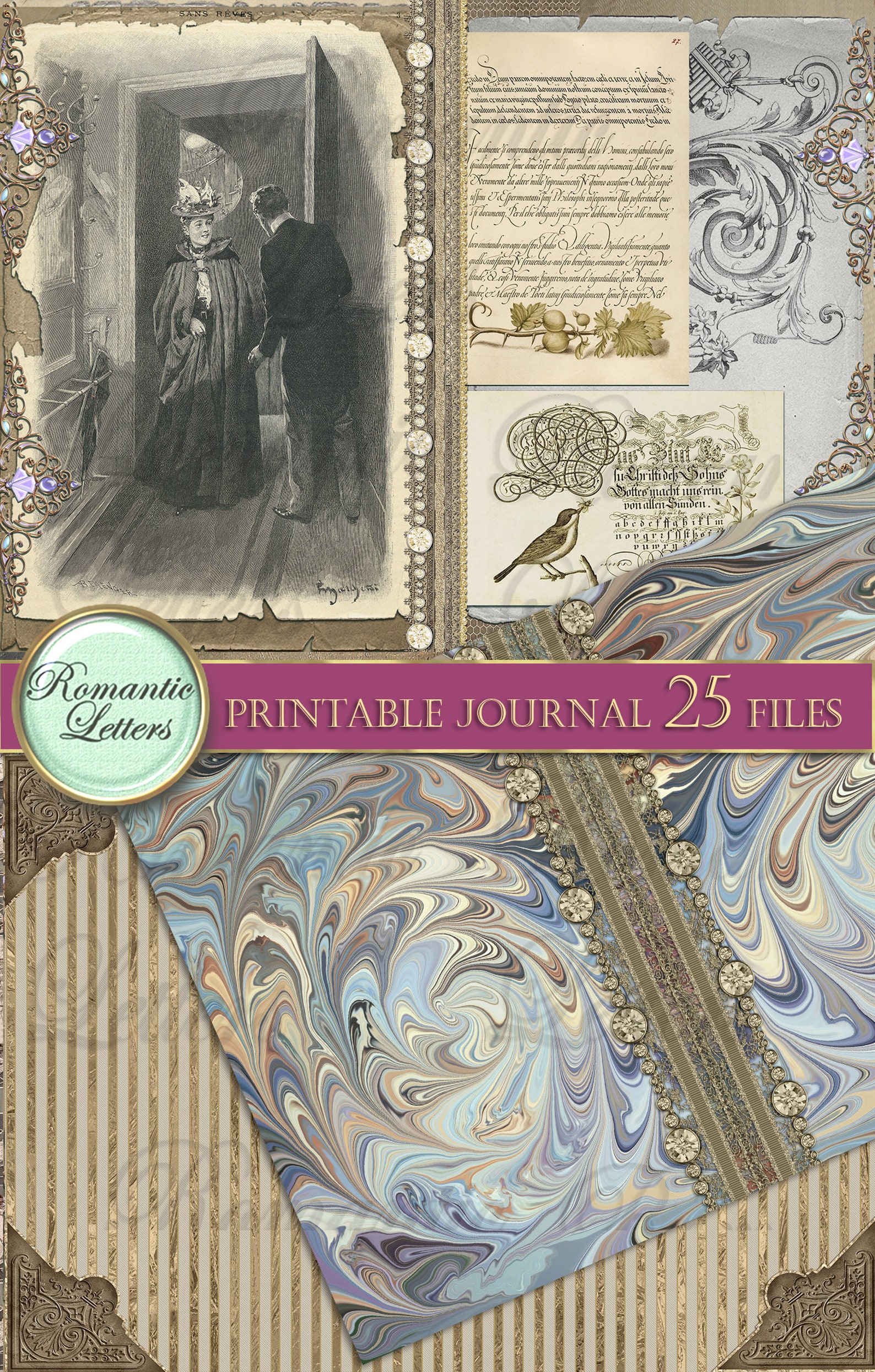 Printable Junk Journal Kit Victorian Digital Scrapbooking Victorian ...