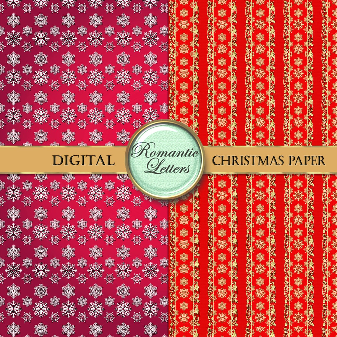 Christmas Digital Paper Pack Digital Christmas Scrapbook Paper - Etsy