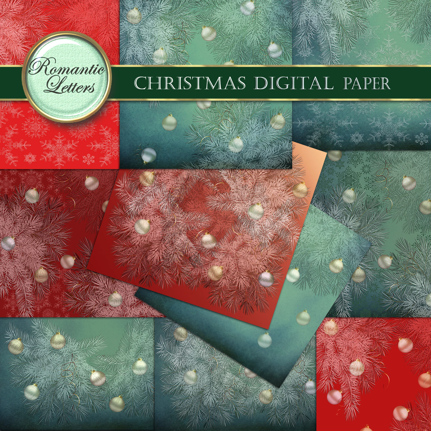 Paper Vintage CHRISTMAS Digital Paper Holiday Backgrounds SAMPLER ...