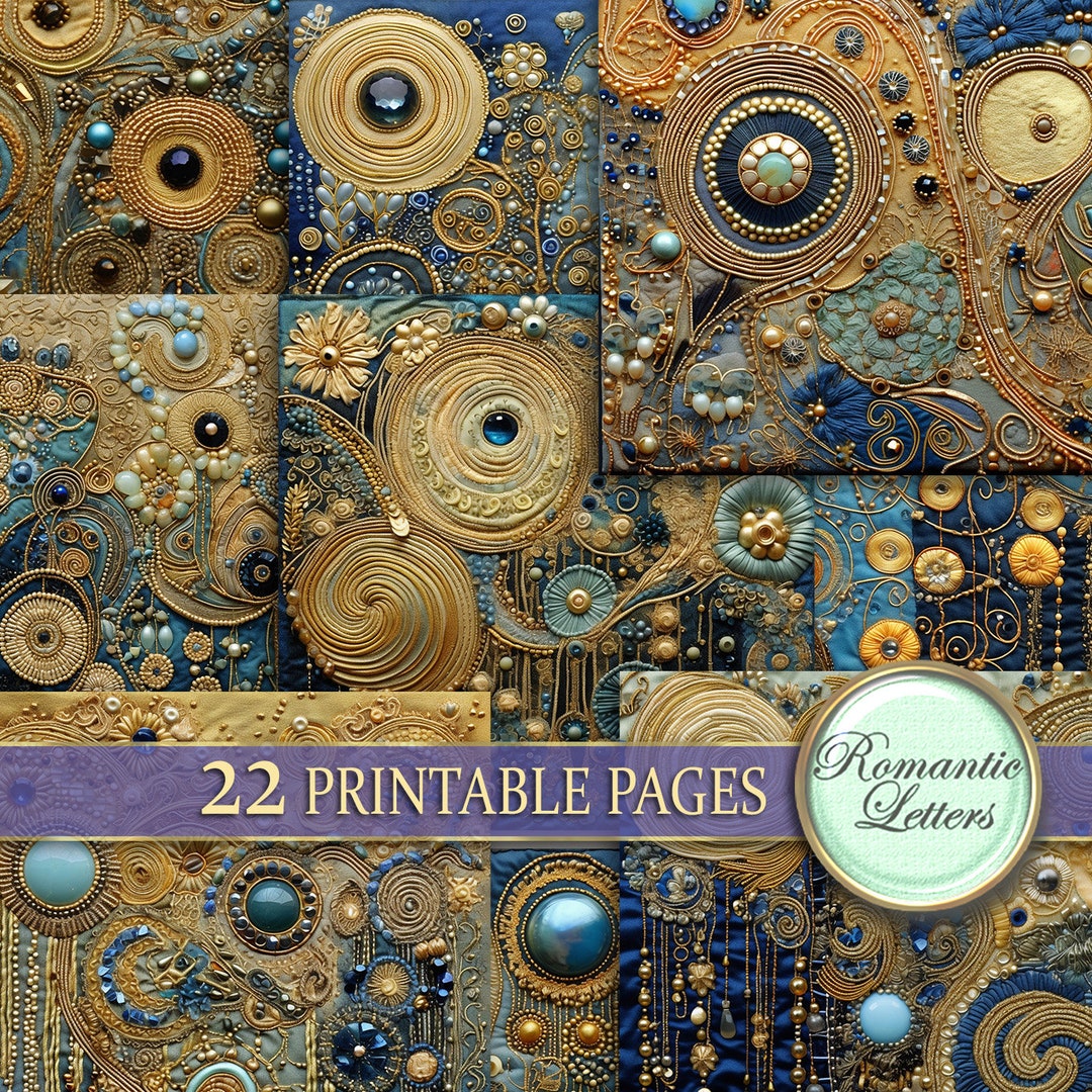 Digital Printable Scrapbook Paper Pack Patchwork Fabric Stitched ...