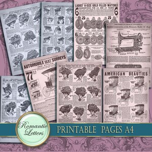 Printable Victorian Magazine Pages Digital Printable Paper Vintage ...