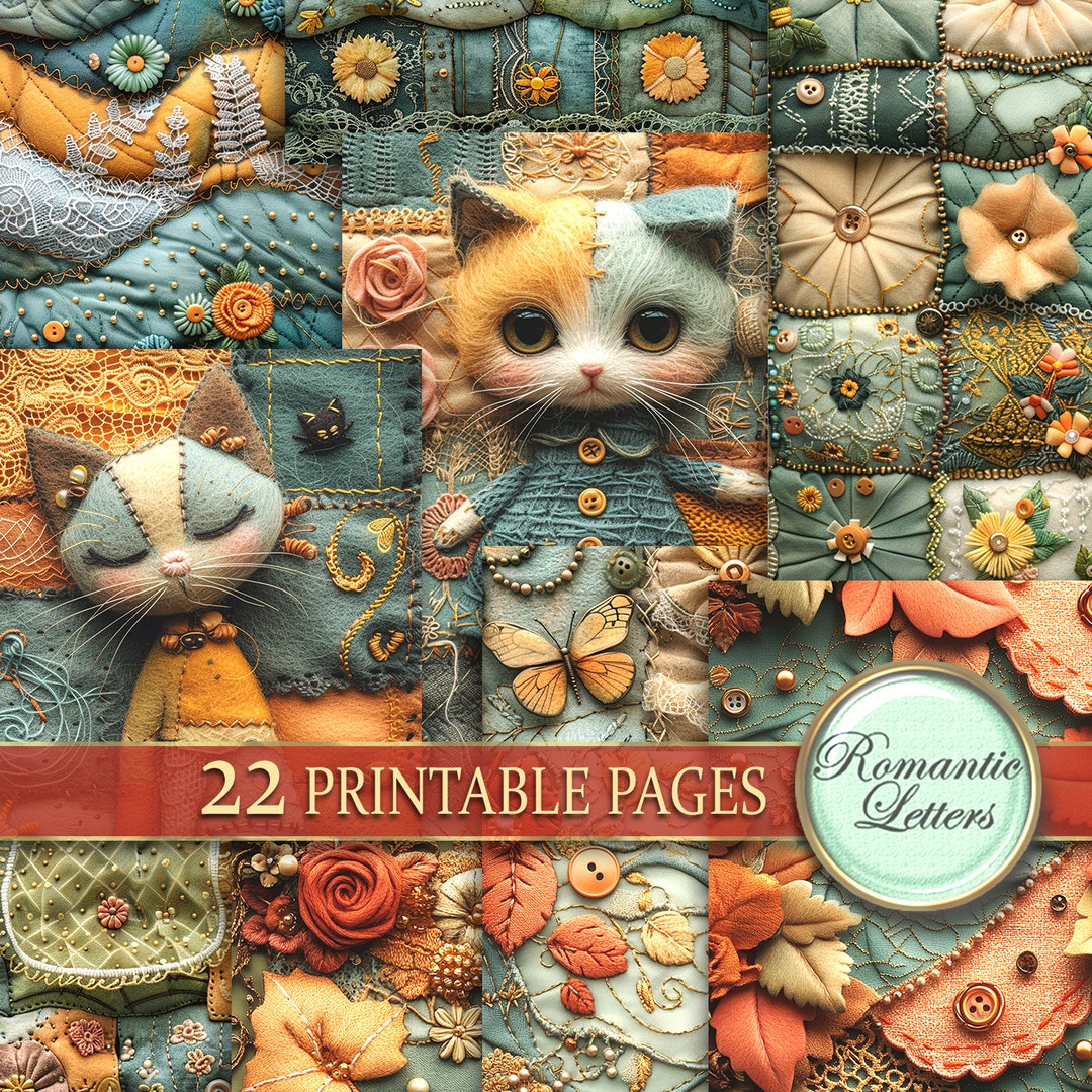 Digital Printable Scrapbook Paper Pack Junk Journal Paper Patchwork ...