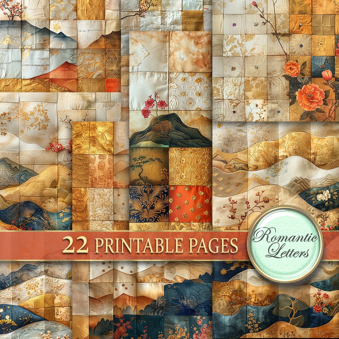 Digital Printable Scrapbook Paper Pack Junk Journal Paper Patchwork ...