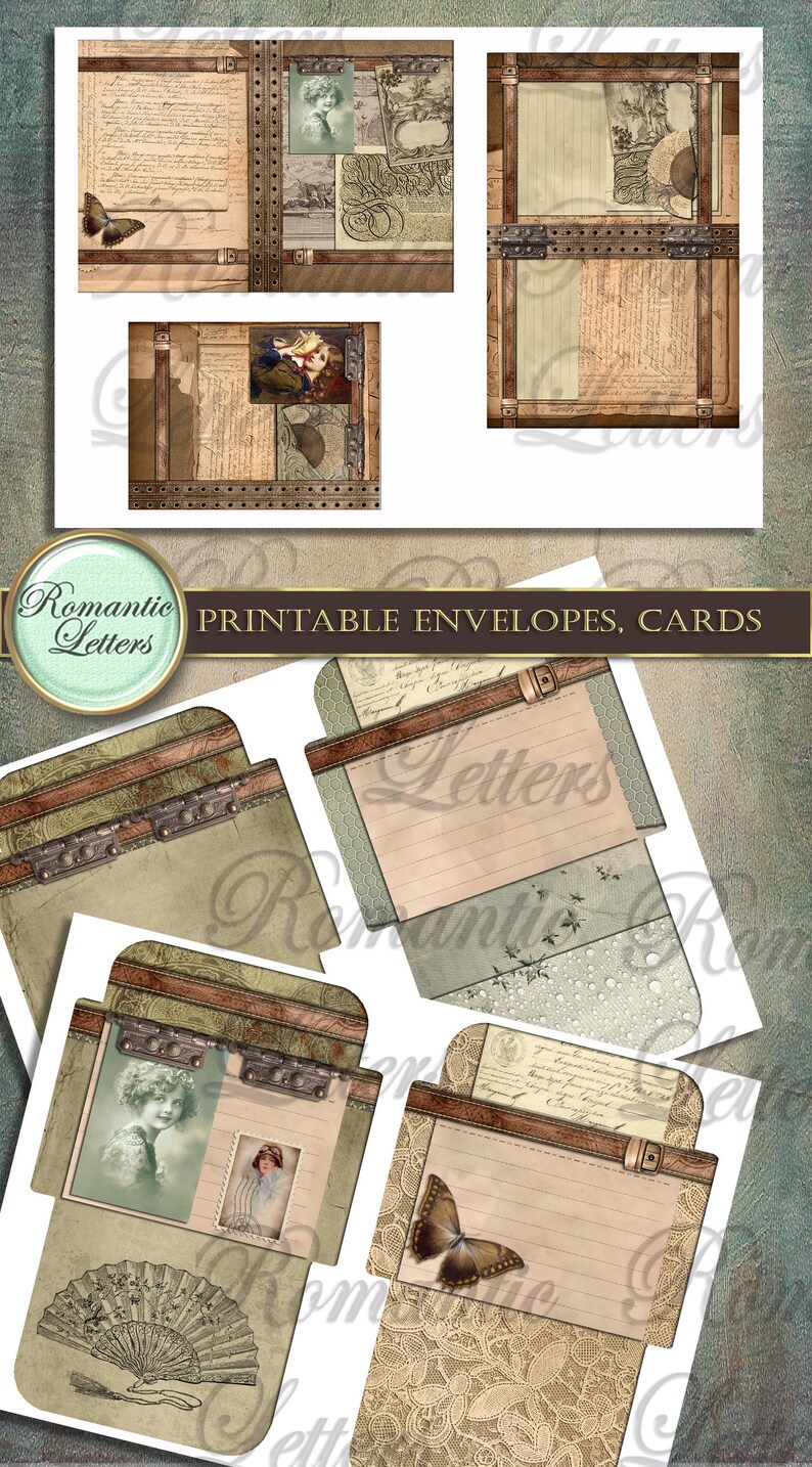 Printable Victorian envelopes printable journal kit digital | Etsy