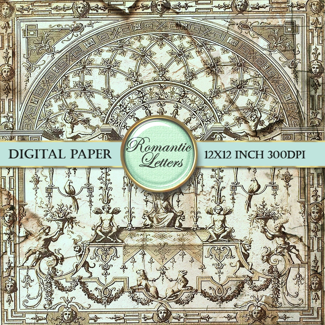 Victorian paper digital scrapbook paper pack digital printable | Etsy